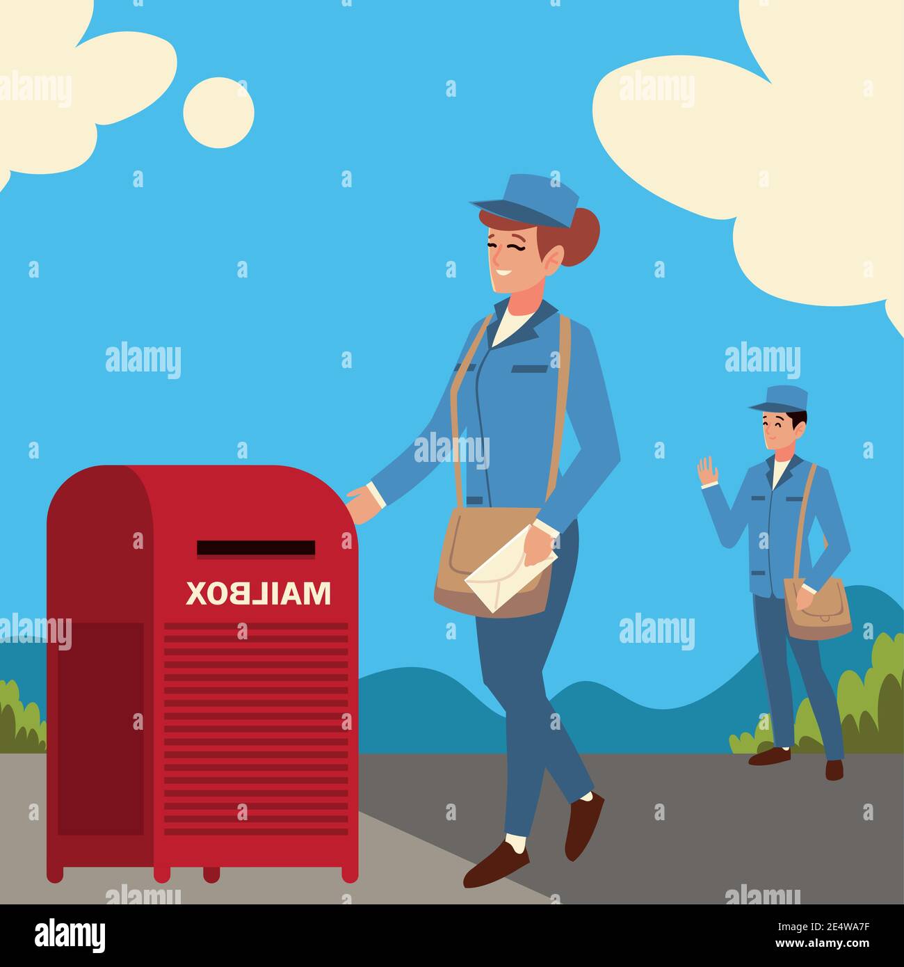Man working in road Stock Vector Images - Alamy