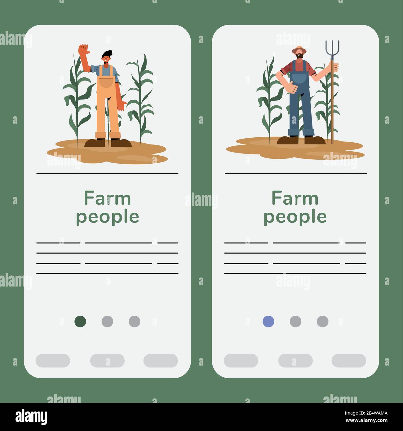 Farm people in banners design, Agronomy lifestyle agriculture harvest ...