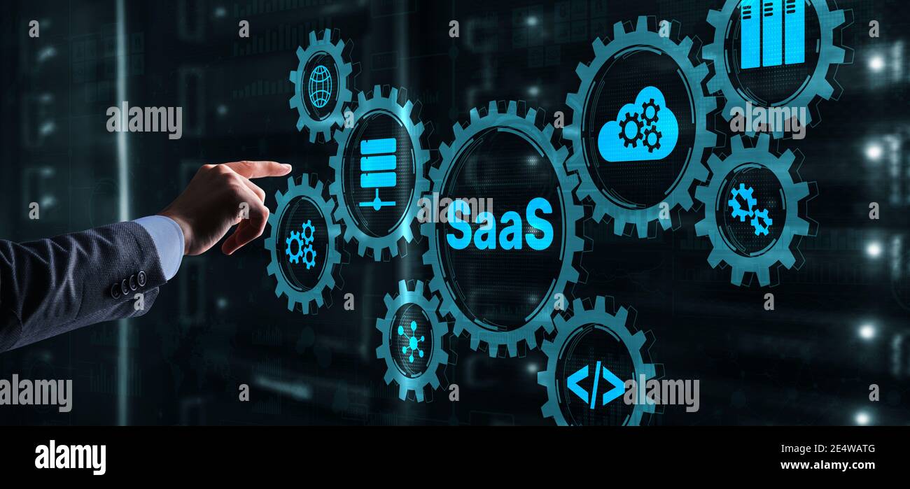 SaaS, Software as a Service. Internet and networking Technology concept ...