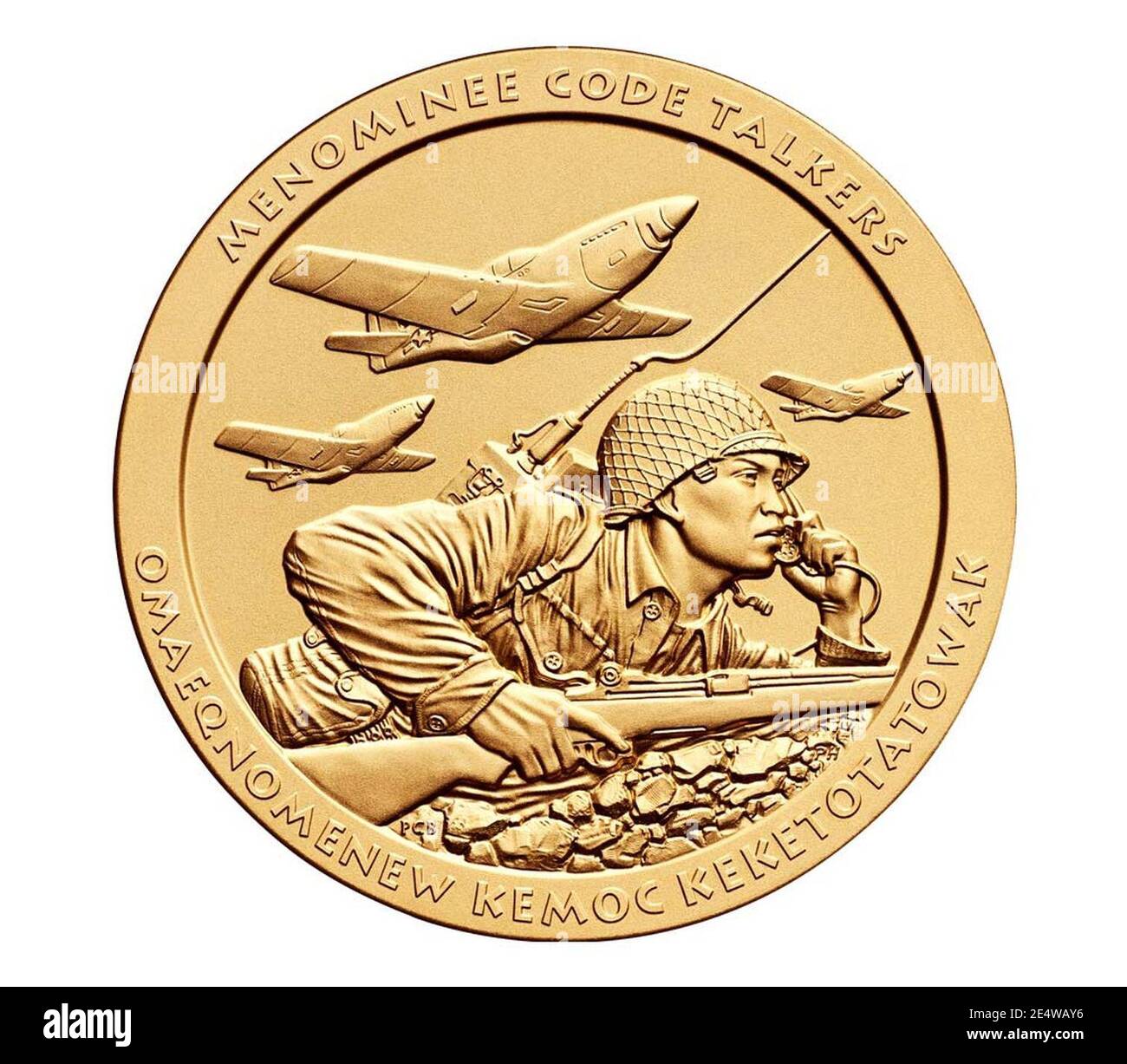 Menominee Tribe Congressional Gold medal (front Stock Photo - Alamy
