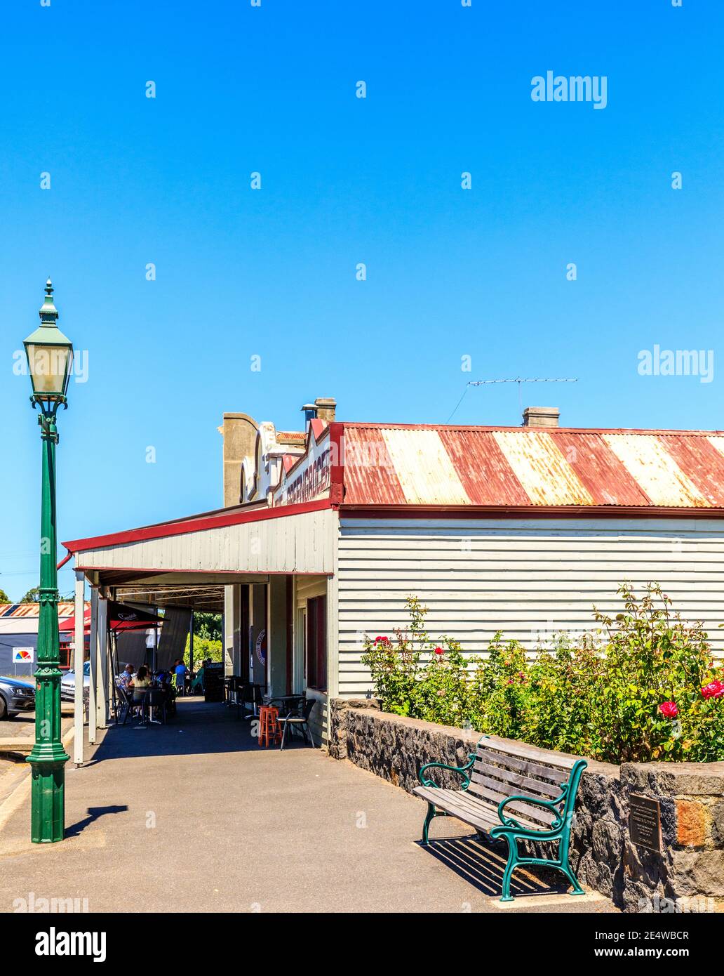 Historic buildings in Fraser Street, Clunes, Victoria, Australia Stock ...