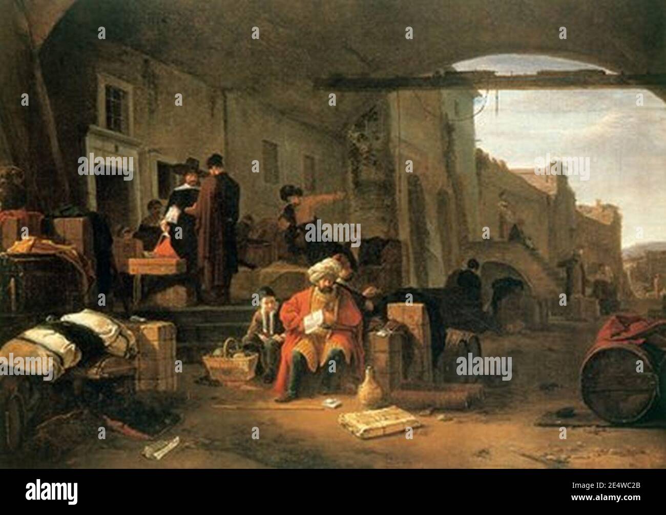 Merchants from Holland and the Middle East trading Stock Photo - Alamy