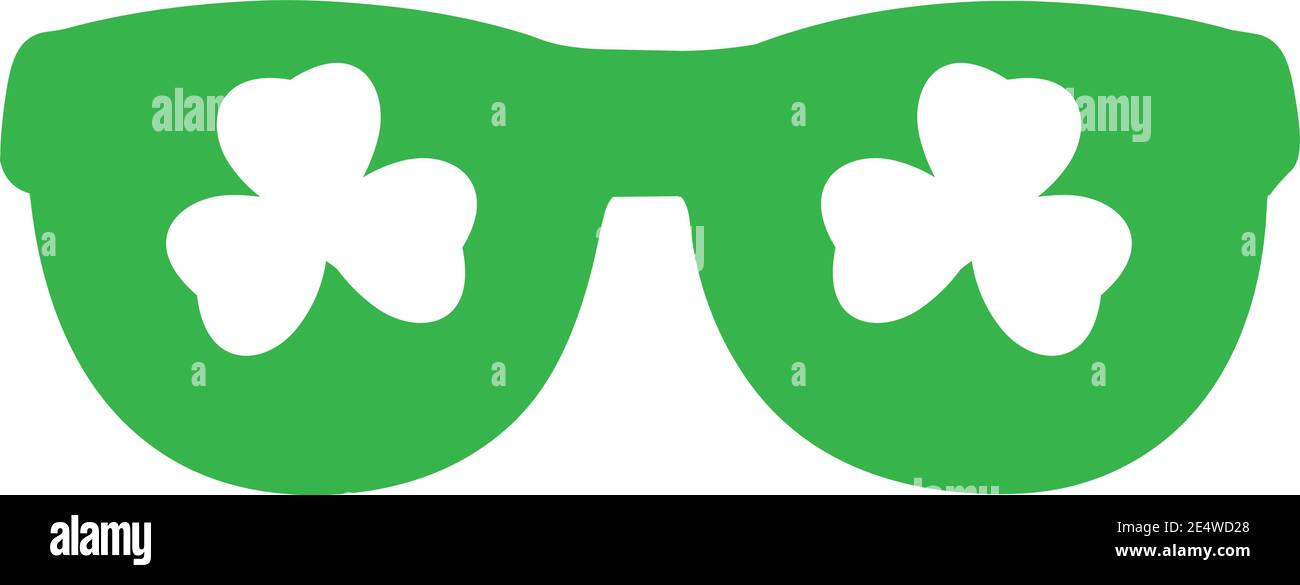 vector illustration of glasses with shamrocks. St. Patrick's Day ...