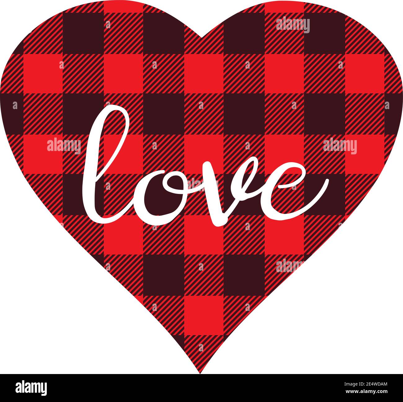 vector illustration of a buffalo plaid heart. valentine heart Stock ...