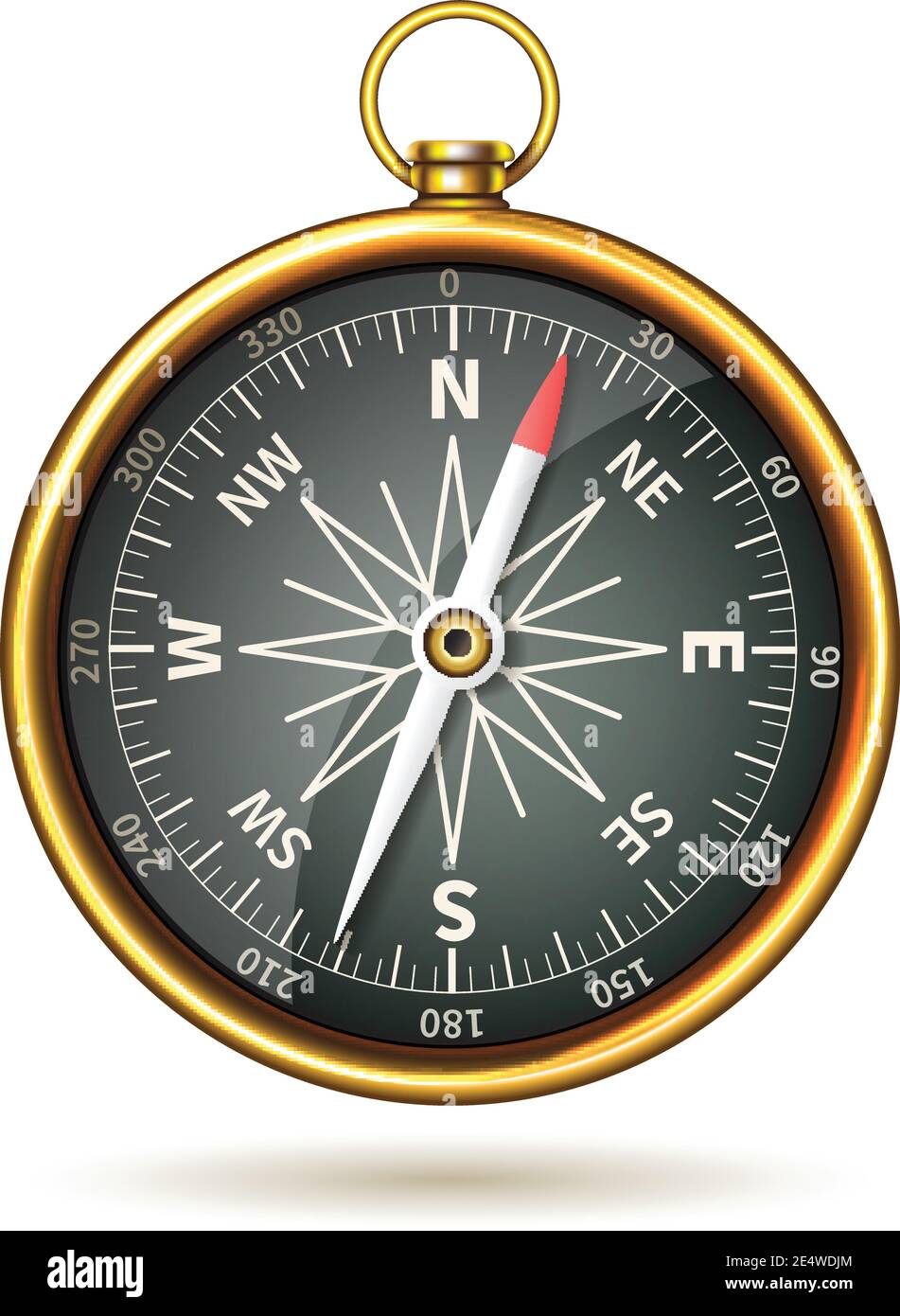 Compass realistic retro marine instrument isolated on white background ...