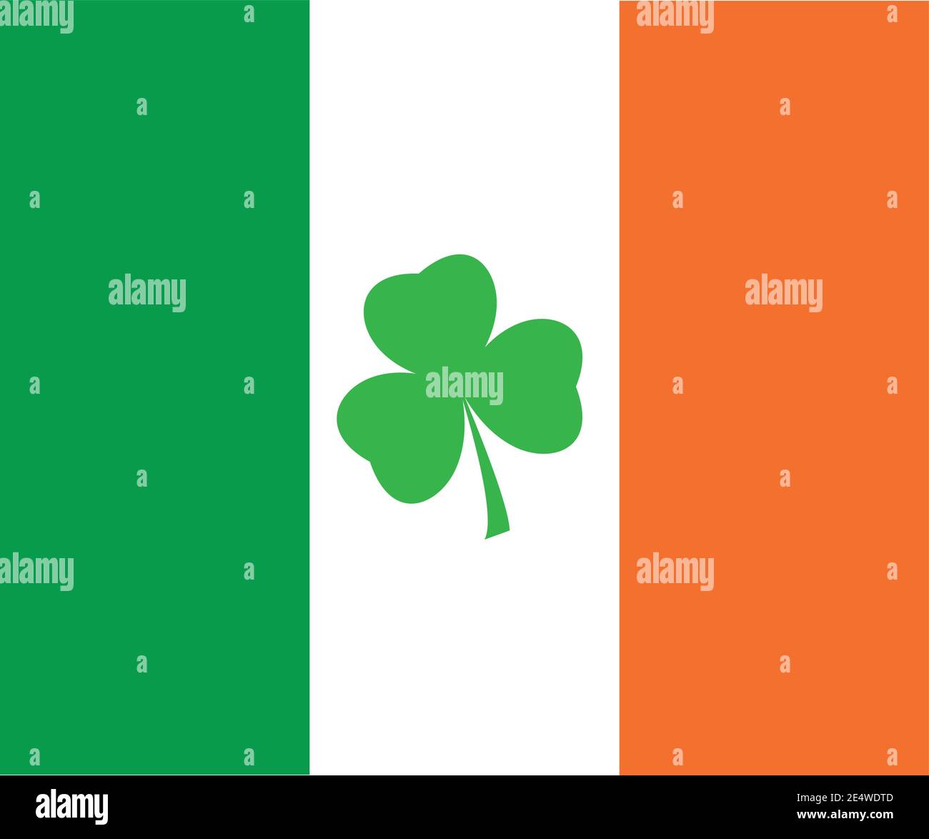 vector illustration of Irish flag with a shamrock Stock Vector Image ...