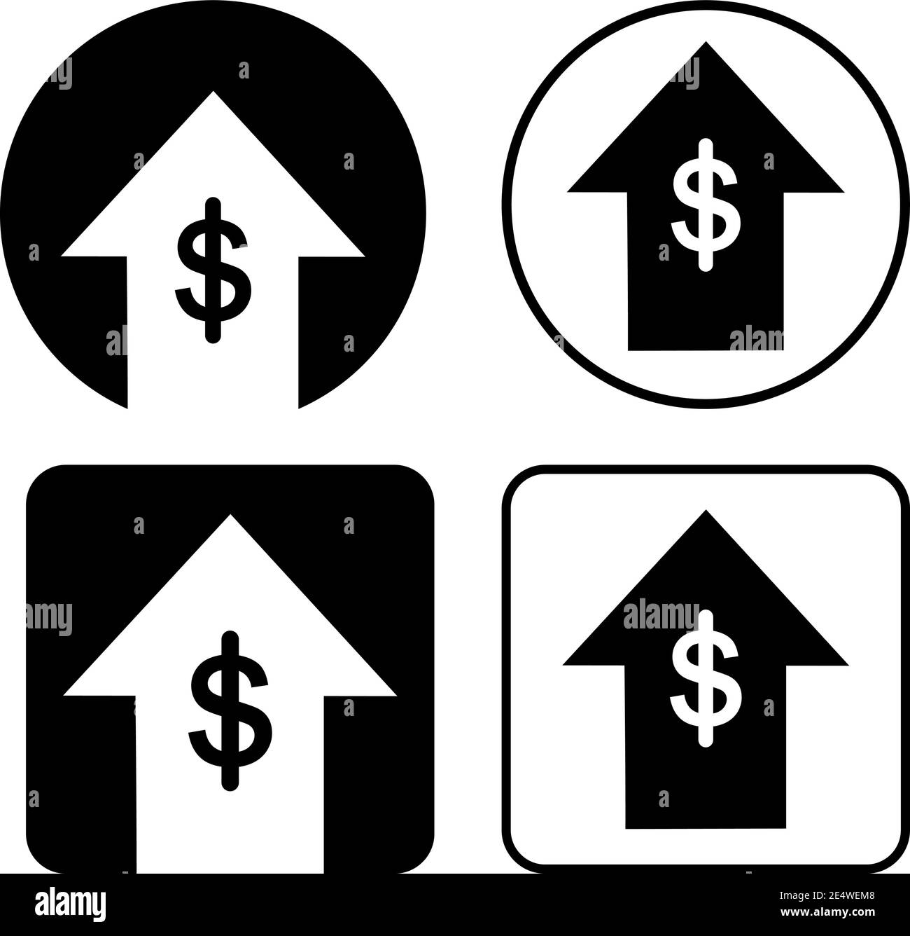 Money increase icon vector Stock Vector Image & Art - Alamy