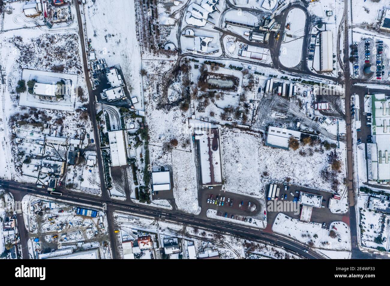 Aerial view of Rogozno, city of Poland - winter city panorama Stock ...