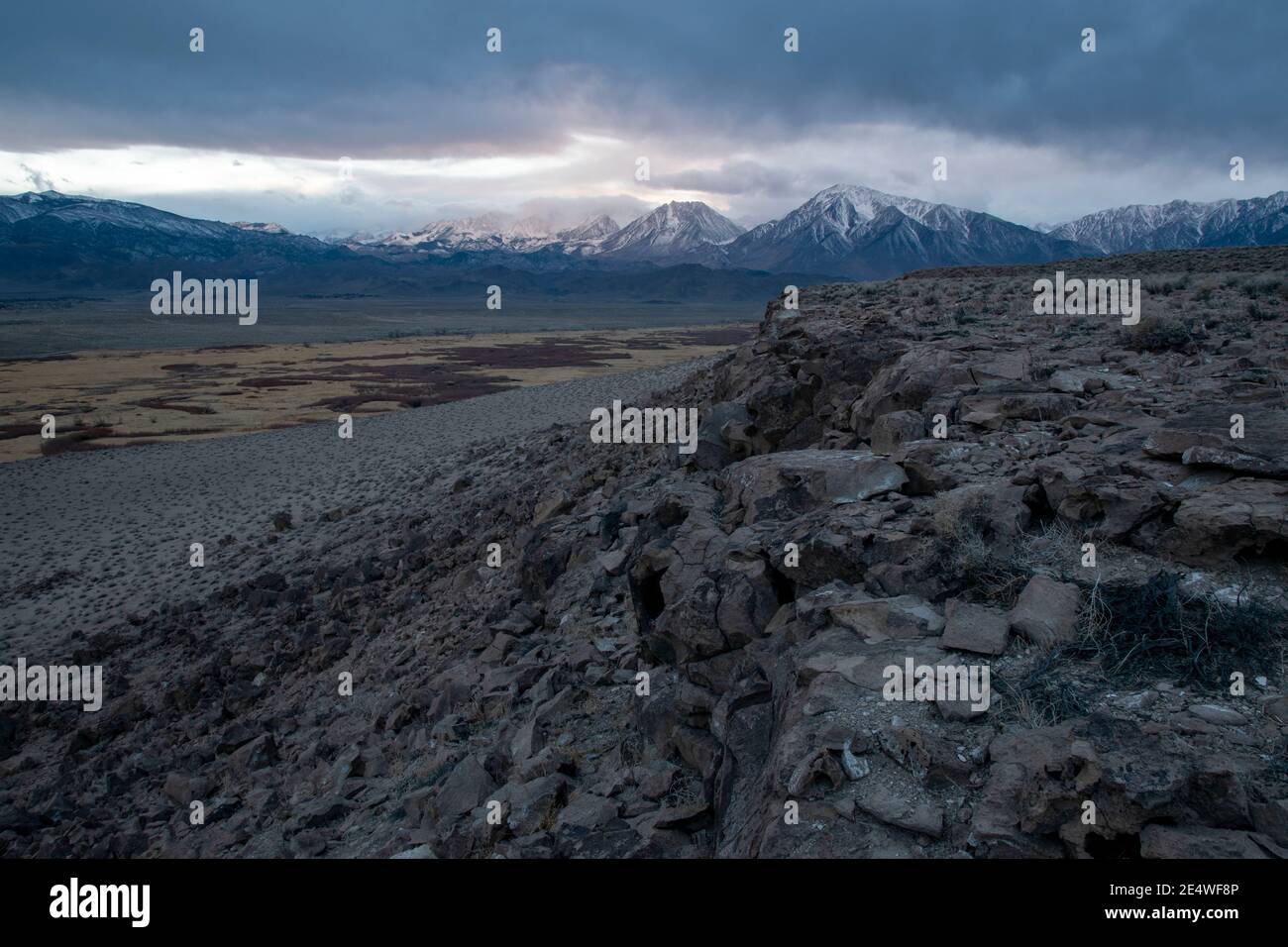 The Volcanic Tablelands sit north of Bishop in Inyo County, CA, USA ...