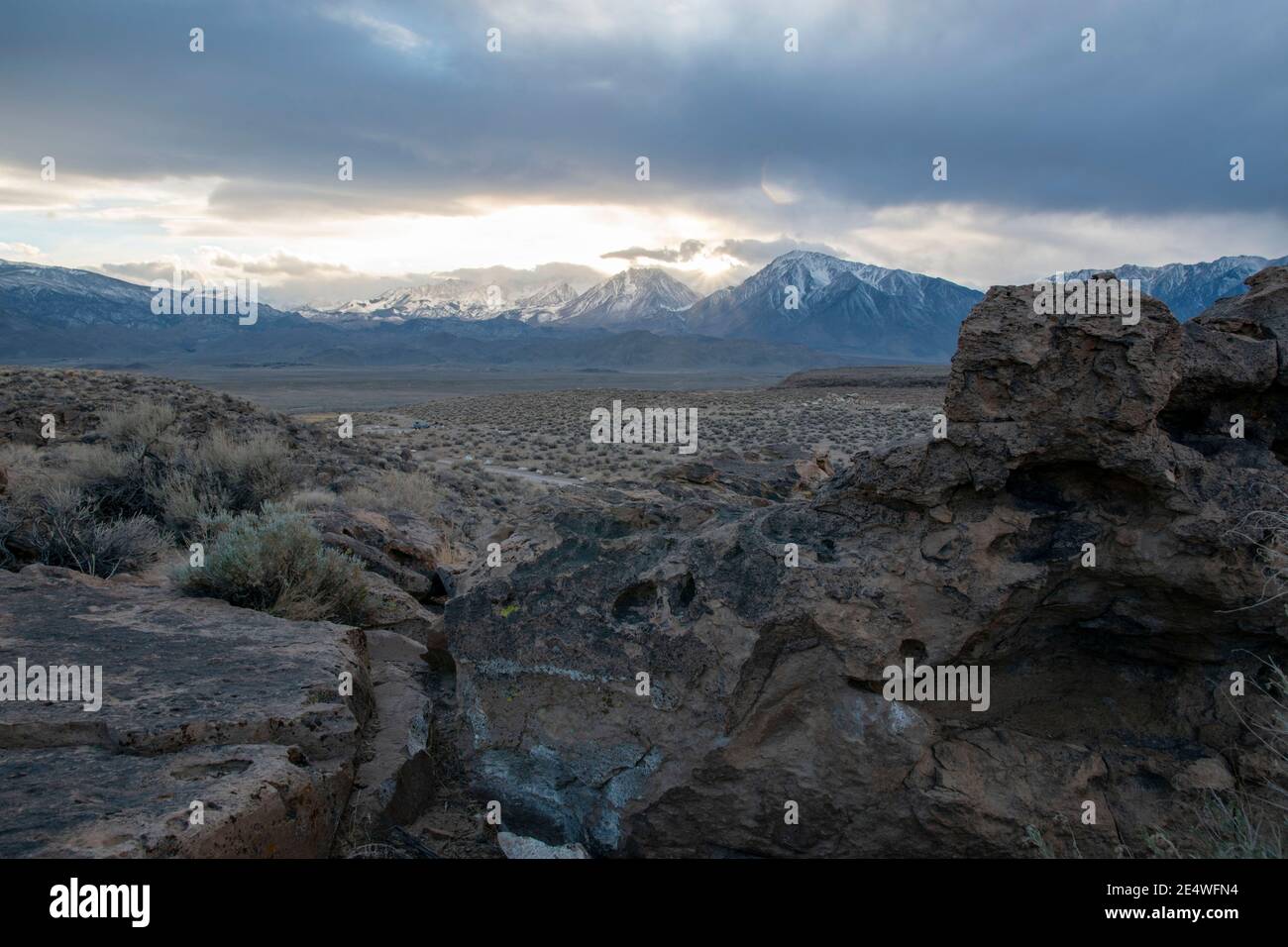 The Volcanic Tablelands sit north of Bishop in Inyo County, CA, USA ...