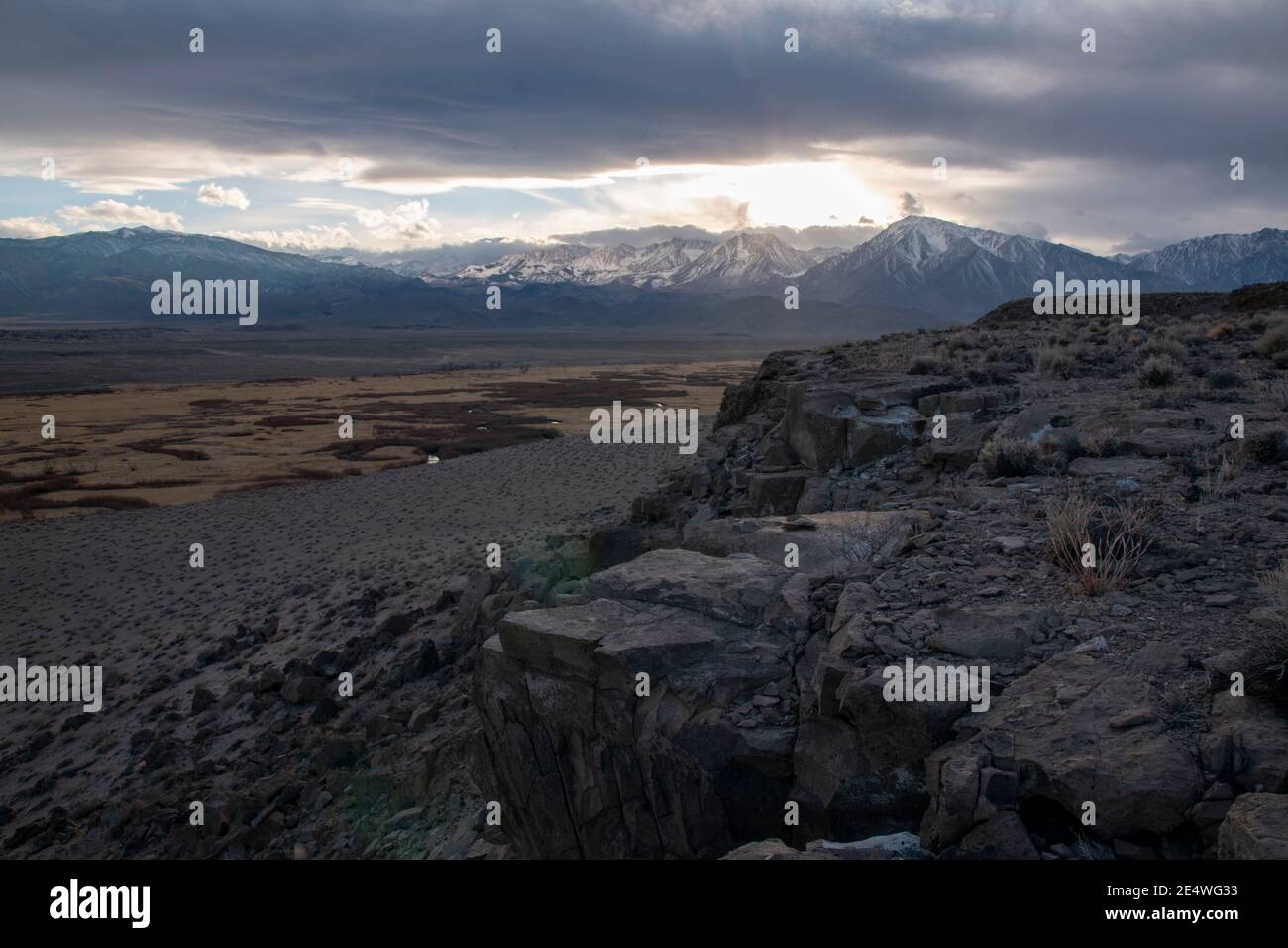 The Volcanic Tablelands sit north of Bishop in Inyo County, CA, USA ...