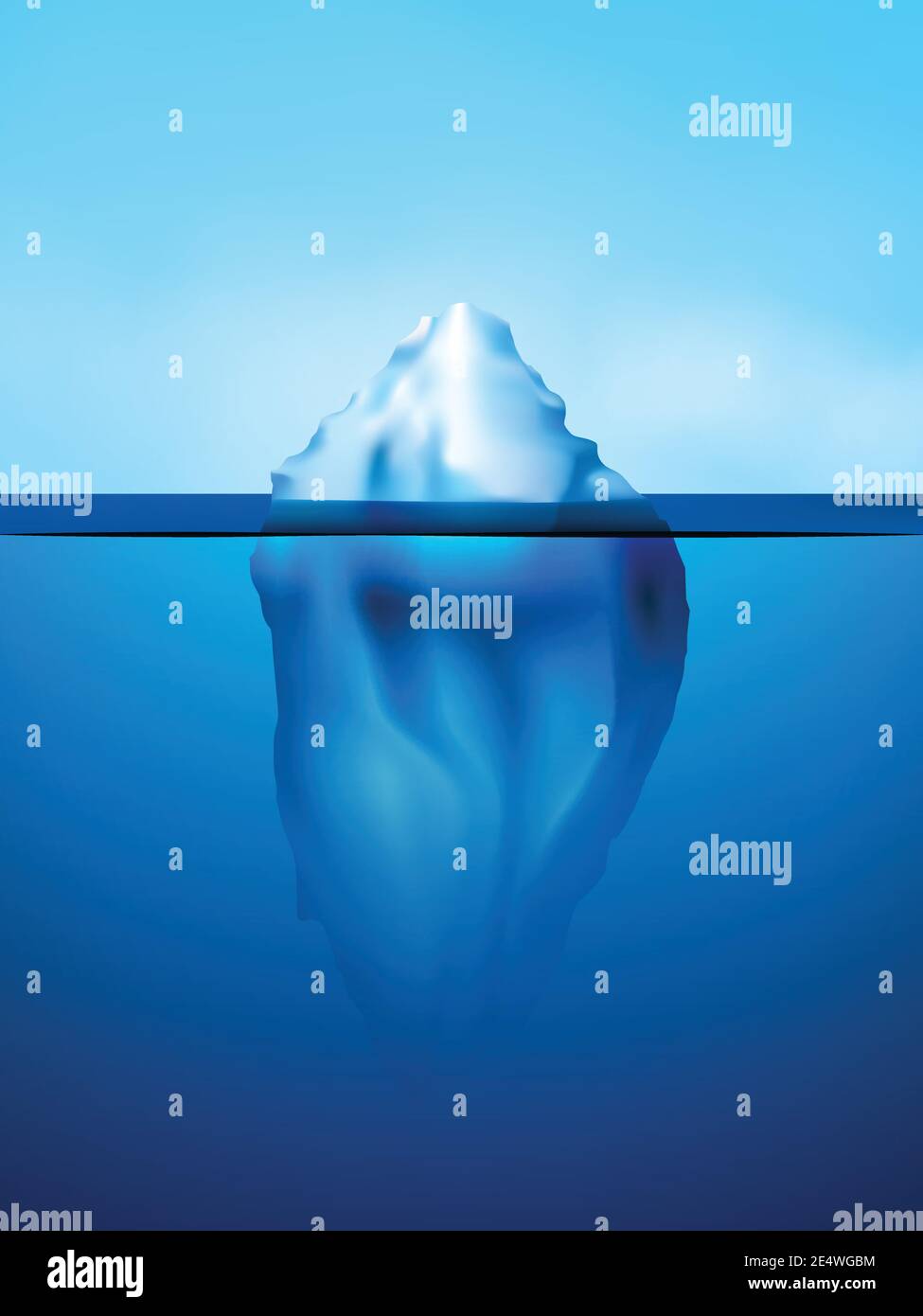 White iceberg on beautiful blue atlantic area background vector ...