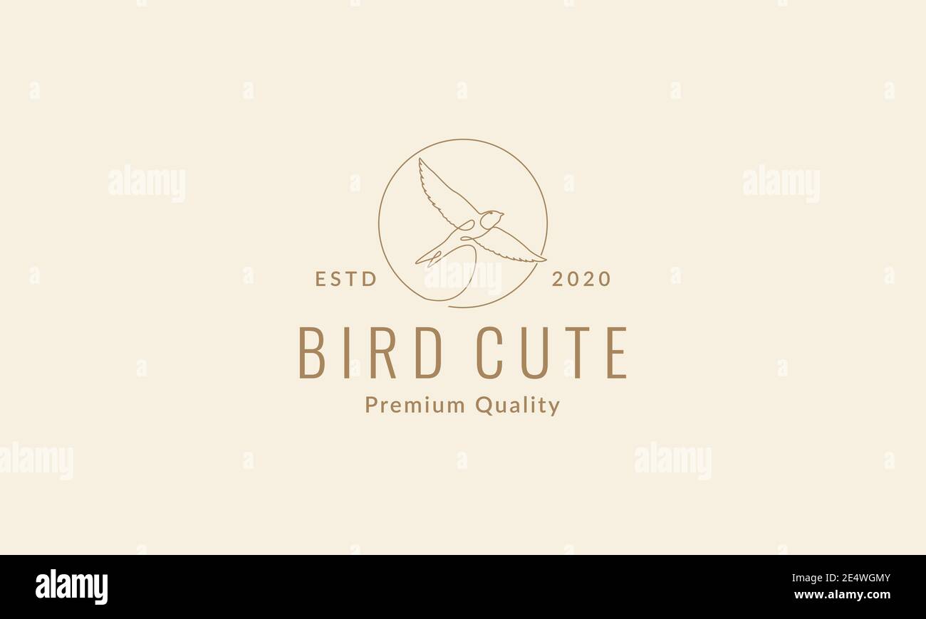 Barn Swallow bird line circle logo symbol icon vector graphic design ...