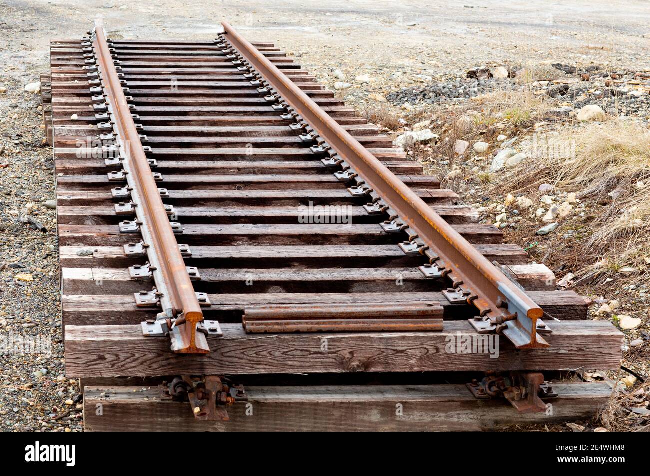 Replacement section of railroad tracks, at the BNSF railroad yard, Troy ...