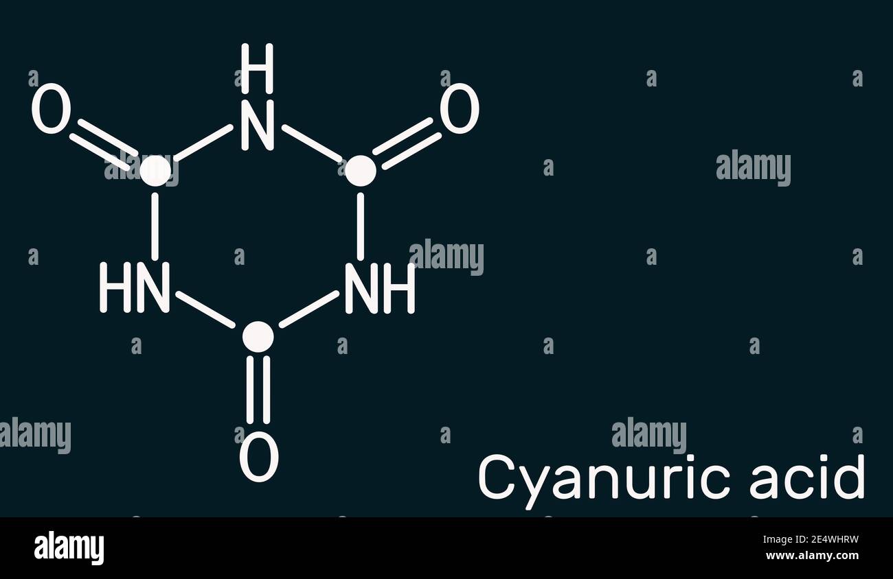 Cyanuric acid molecule. It is triazine, enol tautomer of isocyanuric ...