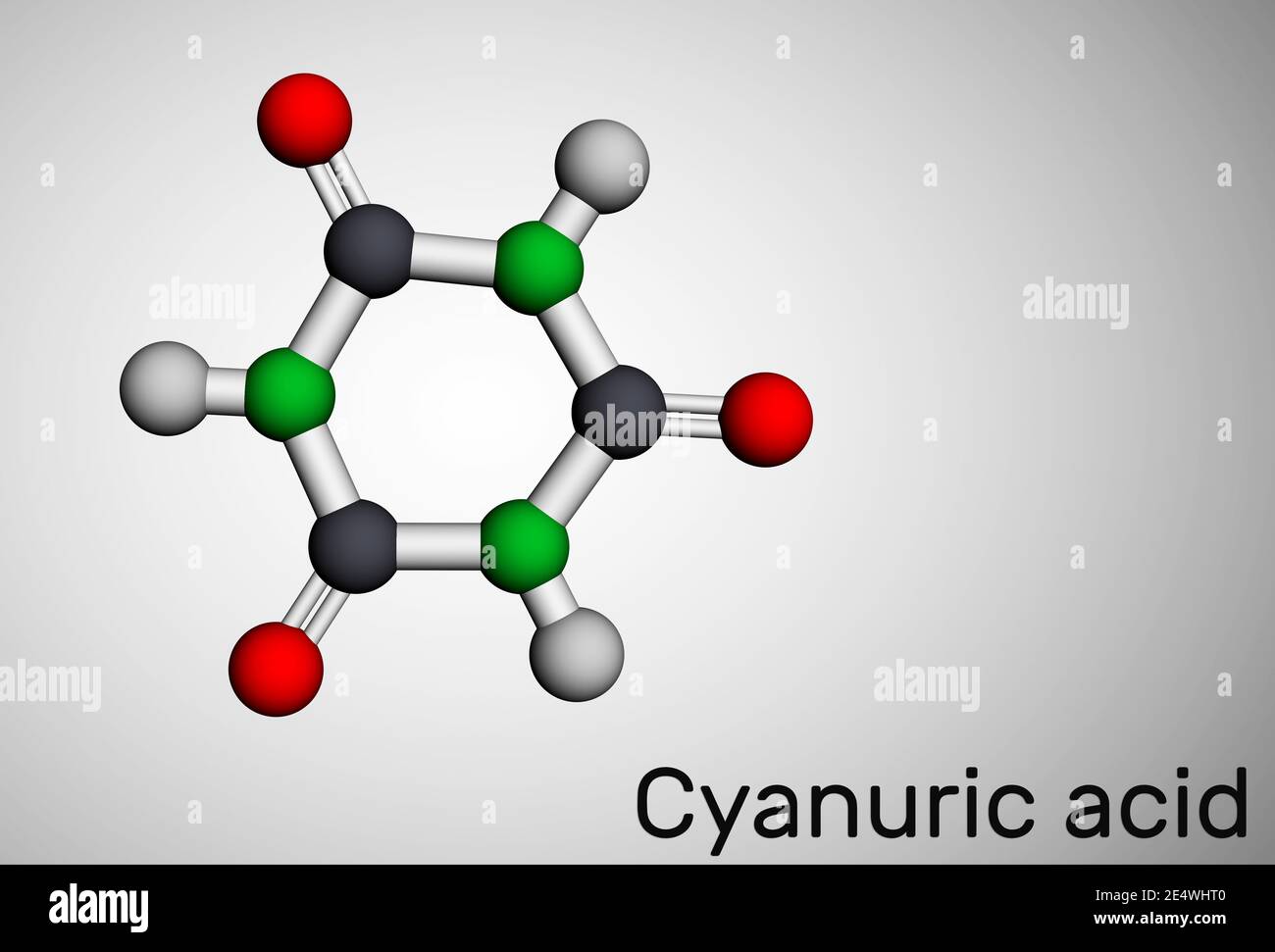 Cyanuric acid molecule. It is triazine, enol tautomer of isocyanuric ...