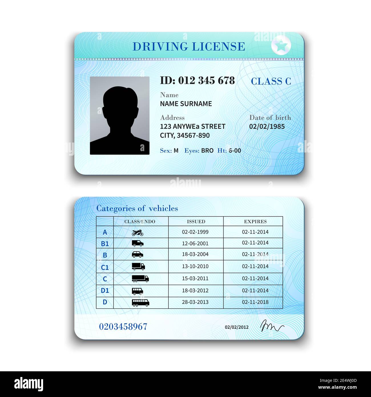 Id card front back Cut Out Stock Images & Pictures - Alamy