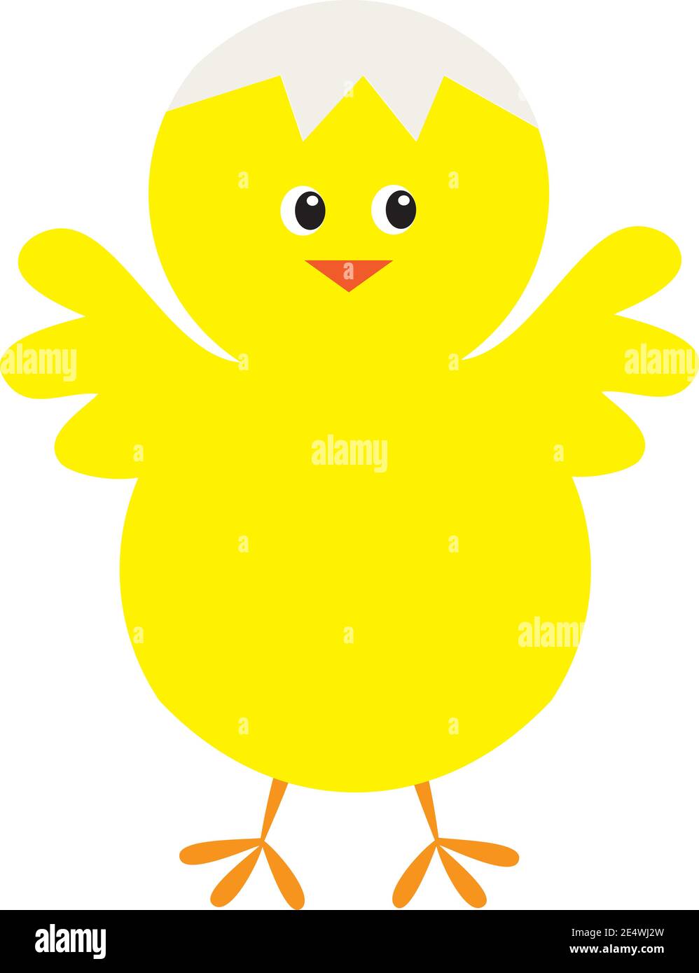 vector illustration of a cute yellow chick isolated on white background ...