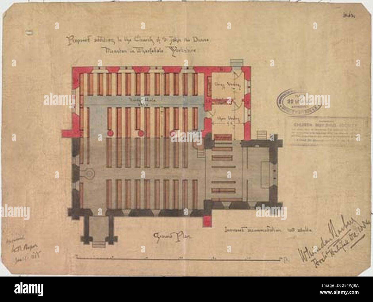 Plan of St John the Divine Menston 1885 Stock Photo - Alamy