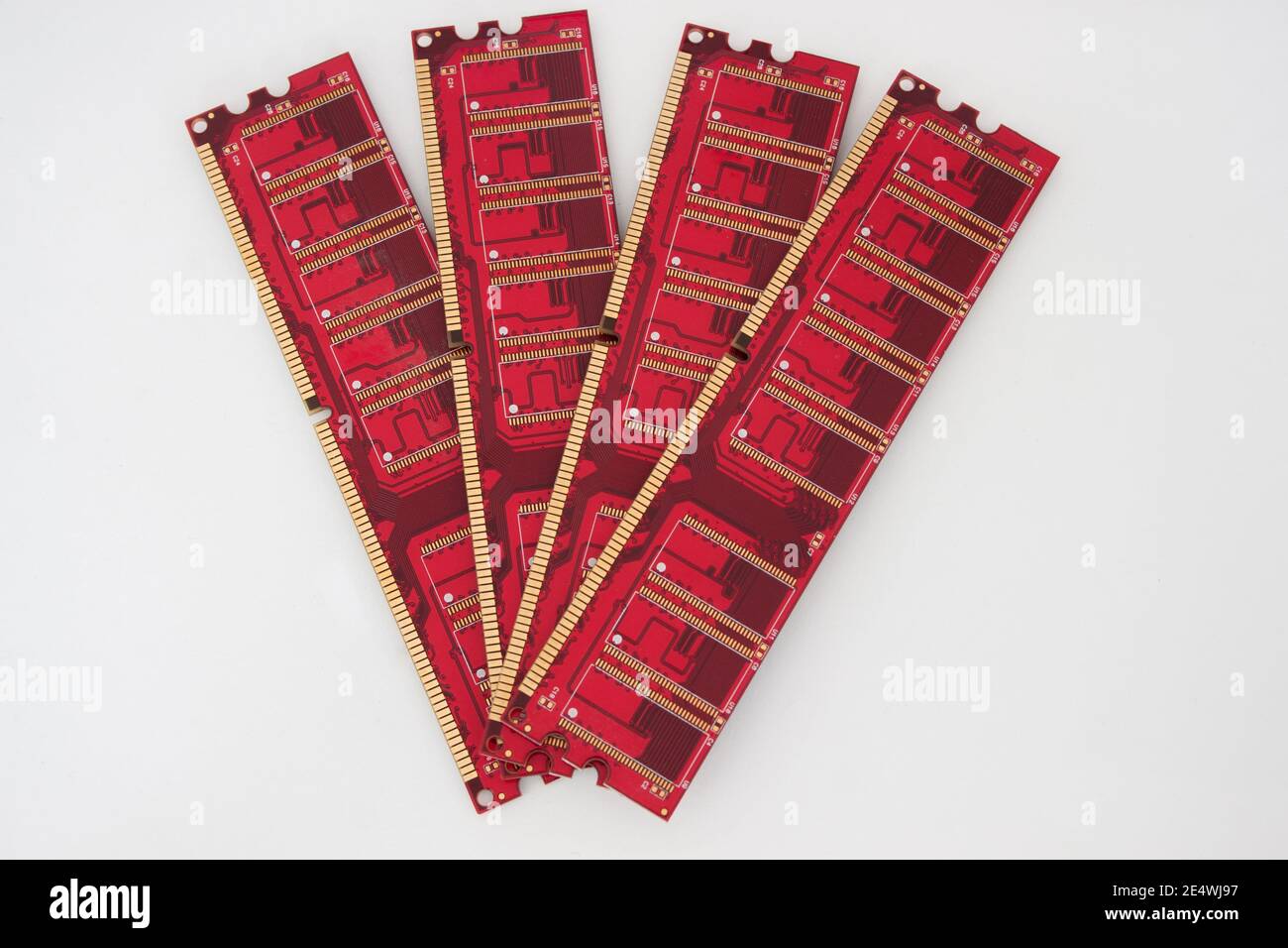 Four memory card for personal computer. Isolated on the white ...