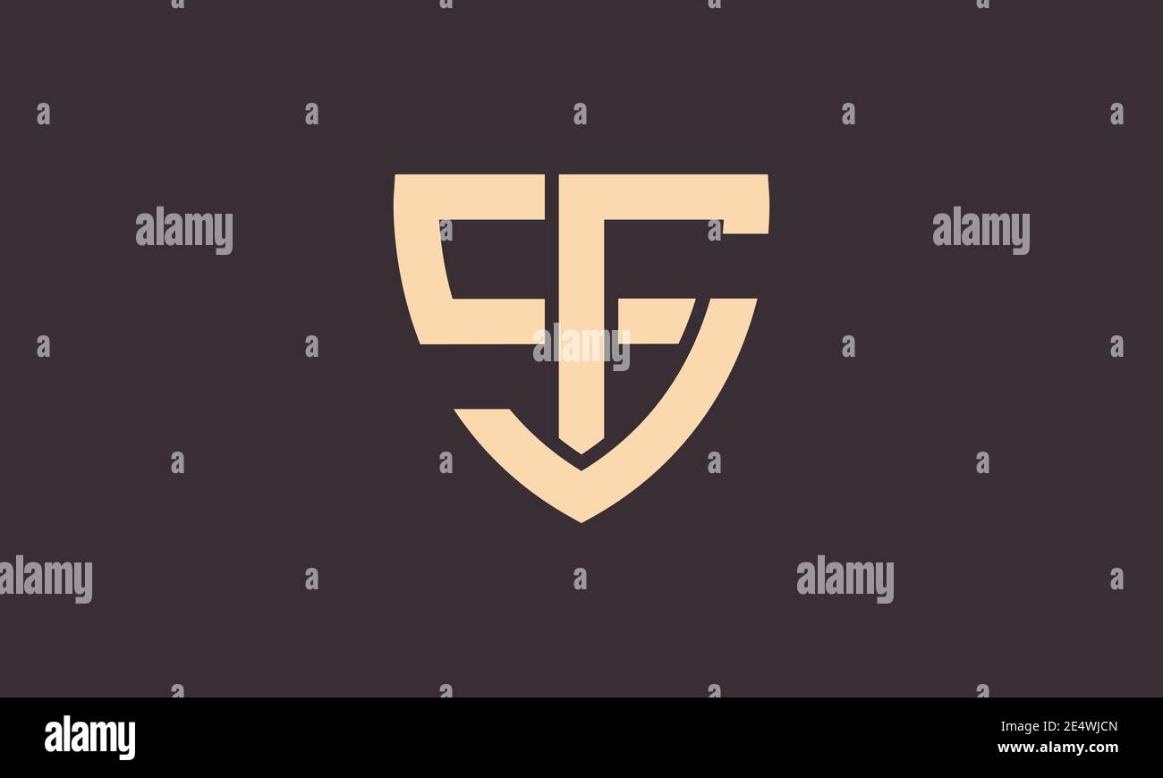 letter S F with shield logo symbol icon vector graphic design Stock ...
