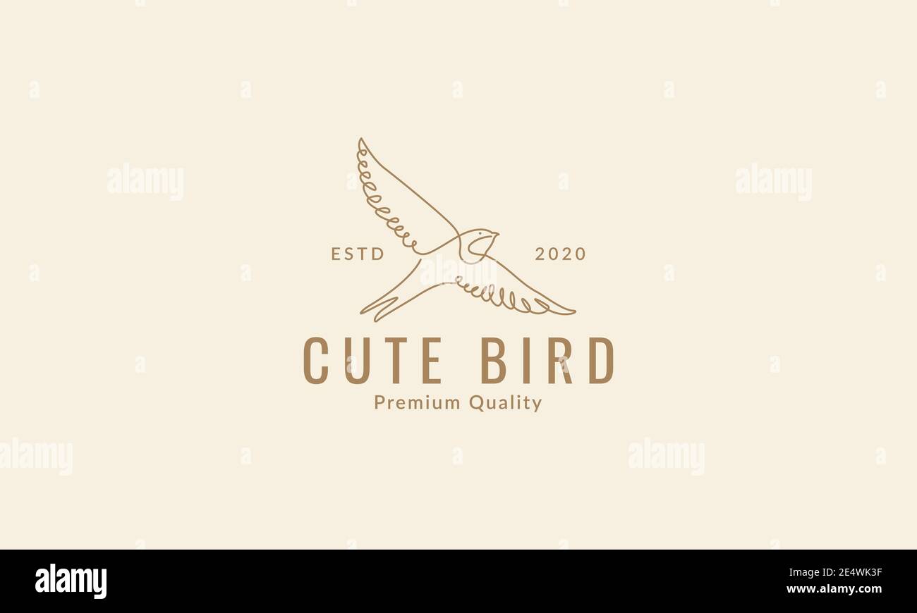 Barn Swallow bird line logo symbol icon vector graphic design Stock ...