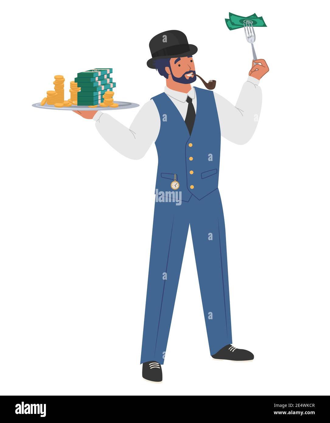 Cartoon old man with money hi-res stock photography and images - Alamy