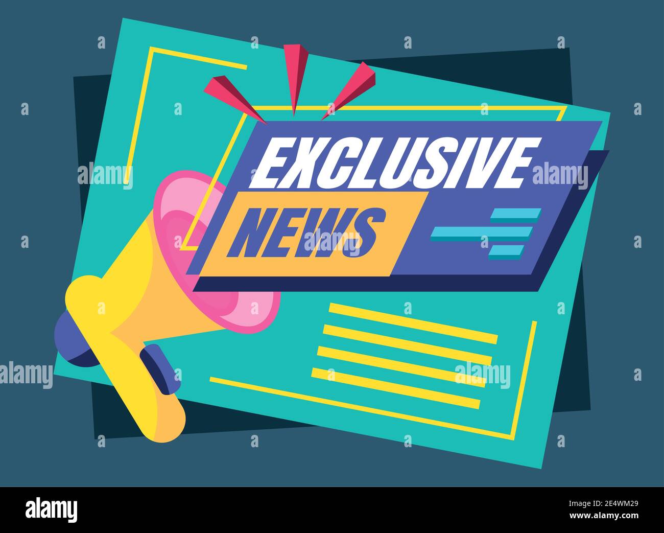 exclusive news banner with megaphone design, Technology channel ...