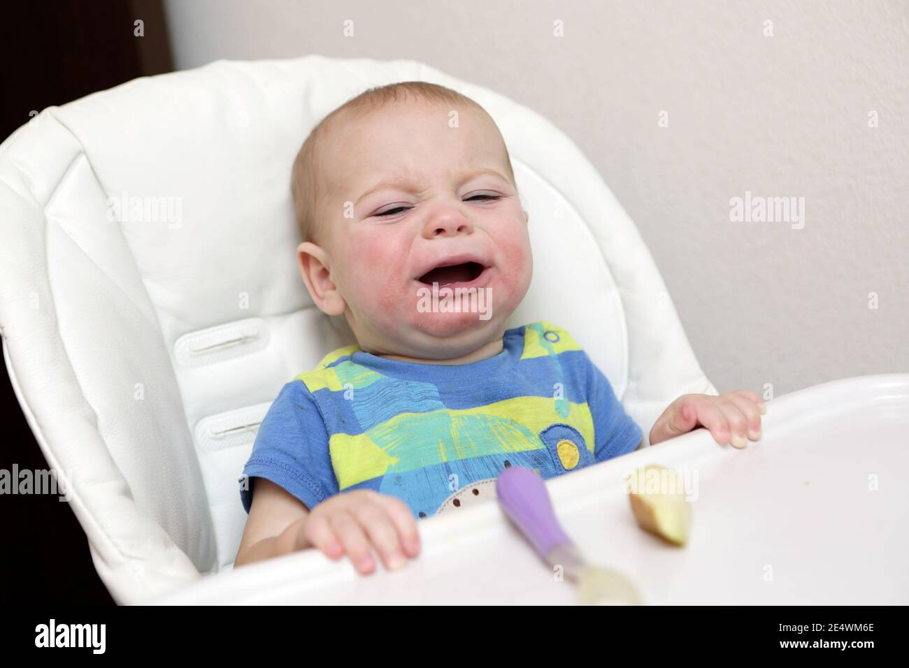 Baby highchair crying hi-res stock photography and images - Alamy