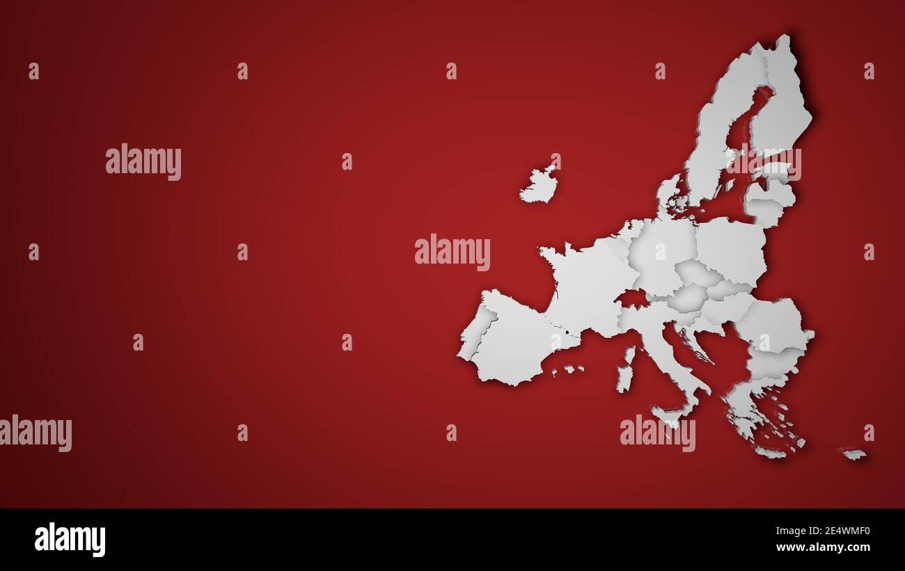 White World map on red background Stock Photo - Alamy