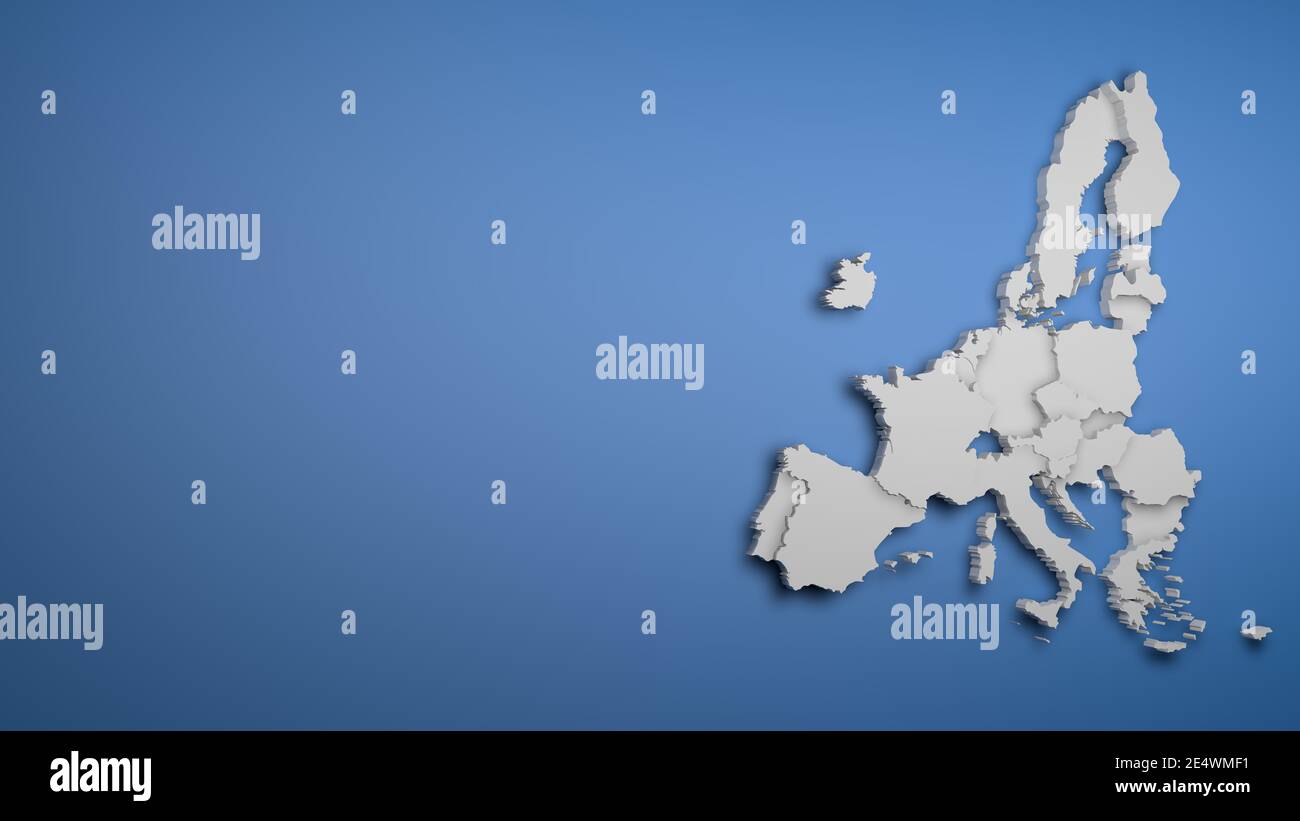 Map of the European Union on blue Background Stock Photo - Alamy