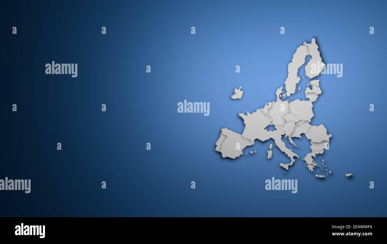 Map of the European Union on blue Background Stock Photo - Alamy