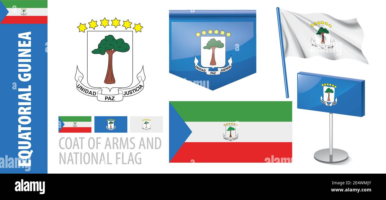 Vector set of the coat of arms and national flag of Equatorial Guinea Stock Vector Image & Art ...