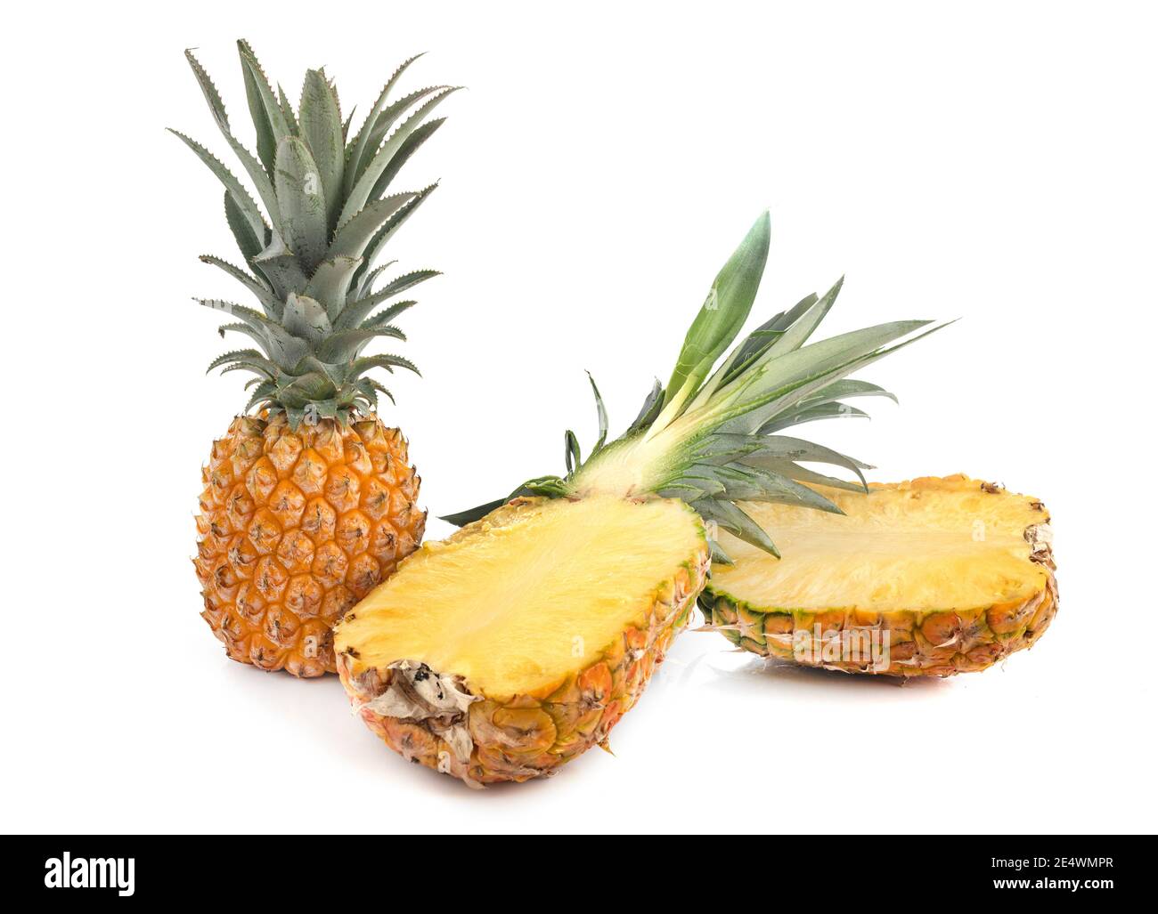 delicious pineapples in front of white background Stock Photo - Alamy