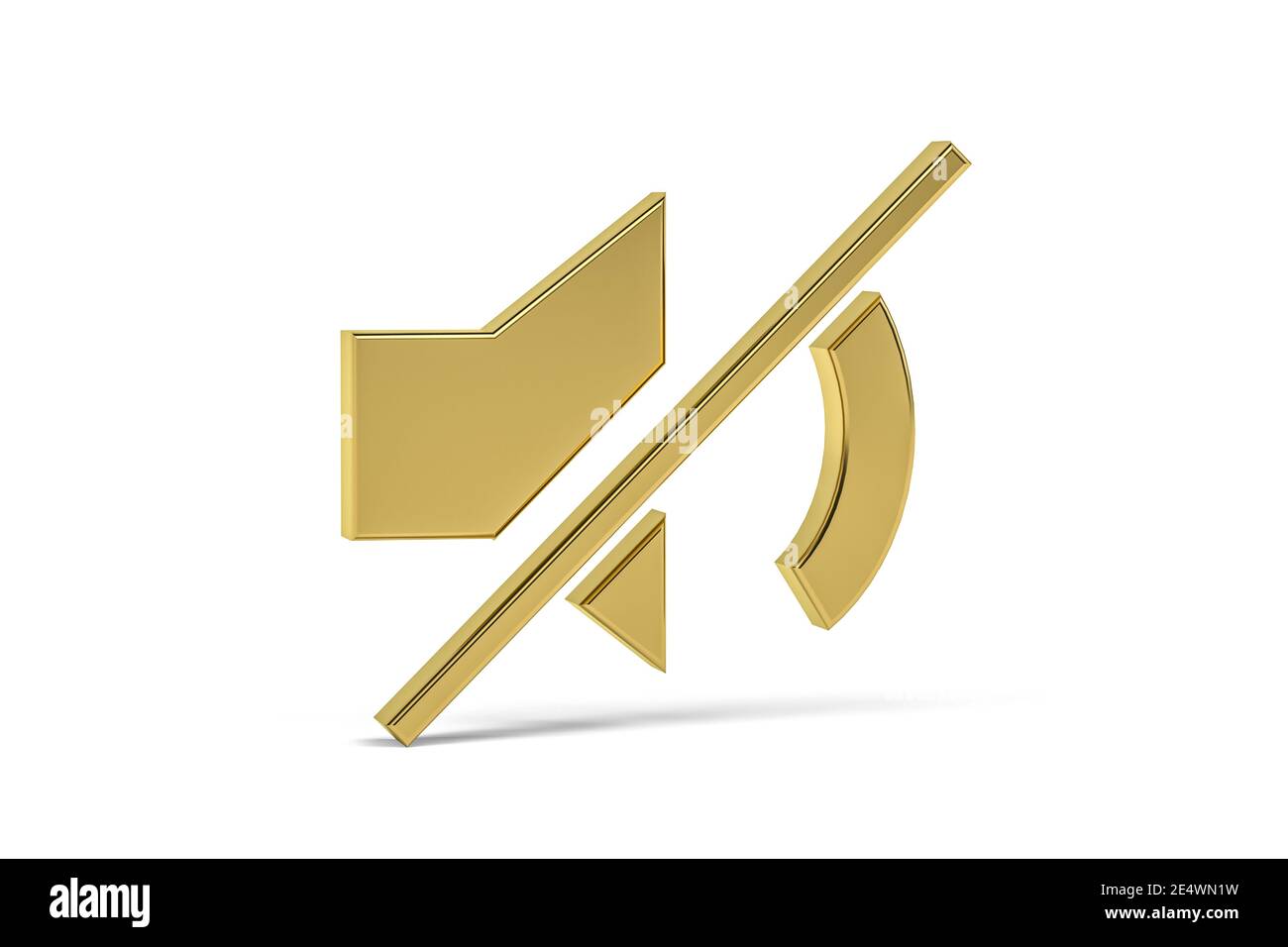 Golden 3d mute icon isolated on white background - 3D render Stock ...