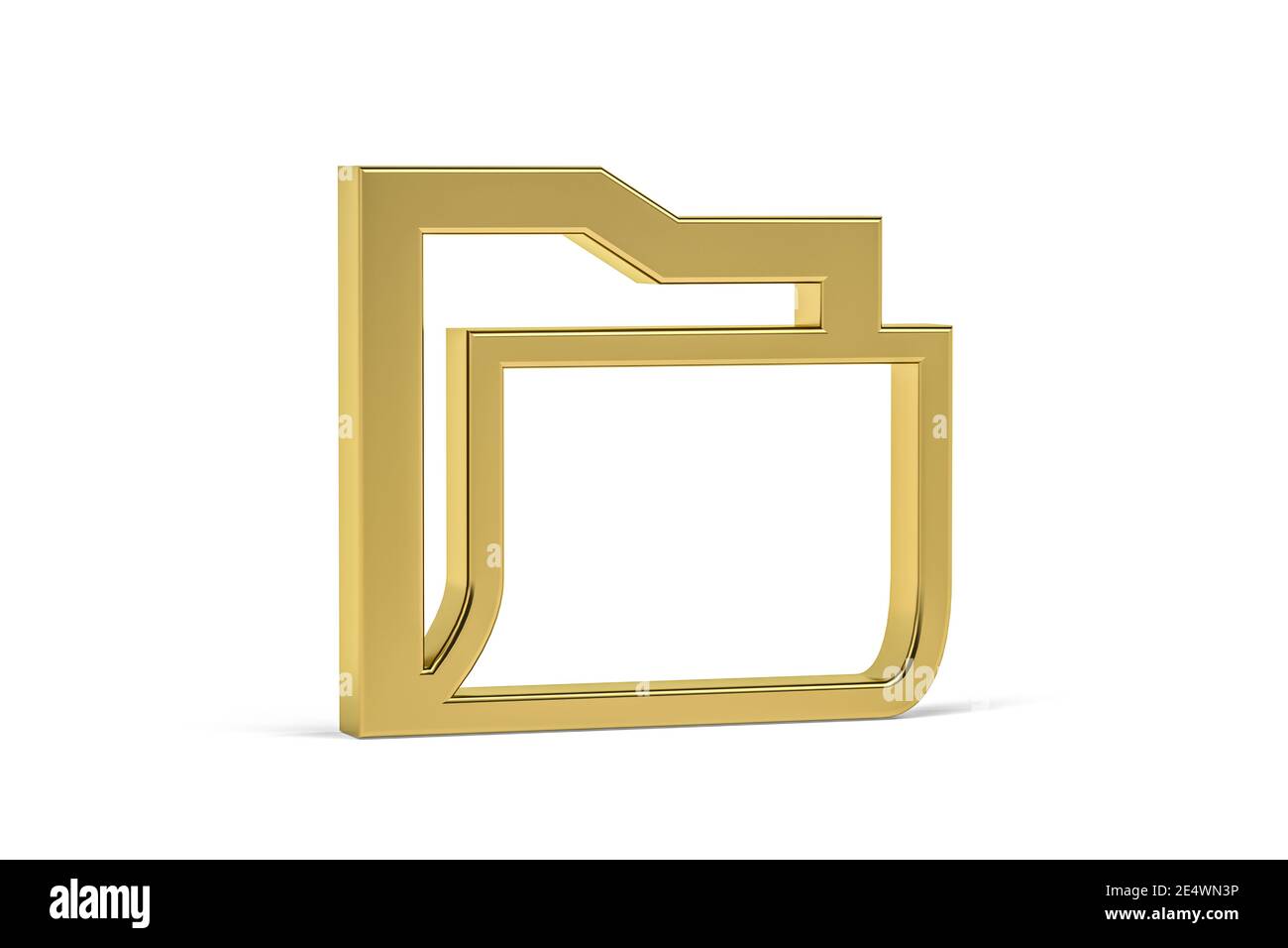 Golden 3d folder icon isolated on white background - 3D render Stock ...