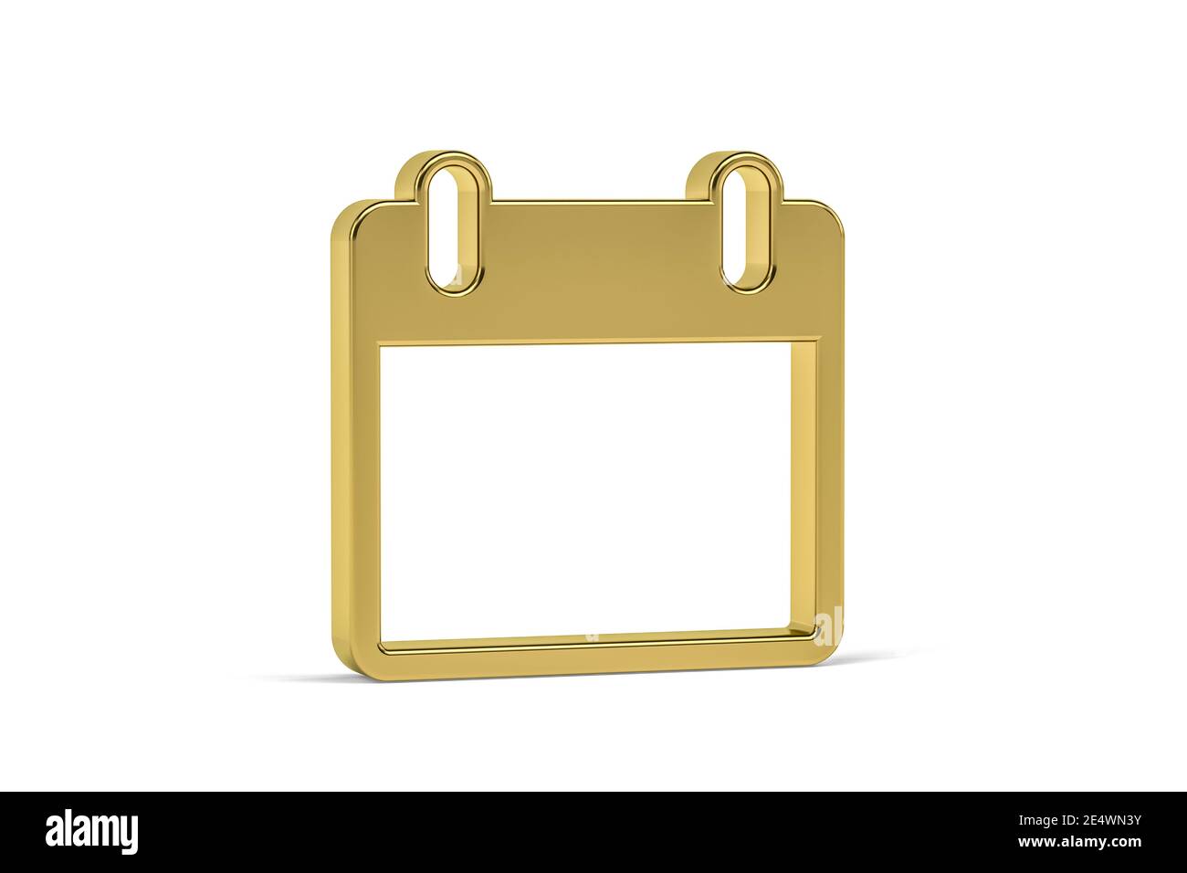 Golden 3d calendar icon isolated on white background - 3D render Stock ...