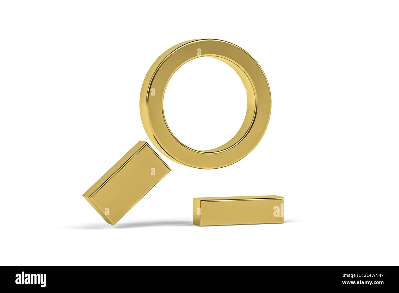 Golden 3d zoom out icon isolated on white background - 3D render Stock ...