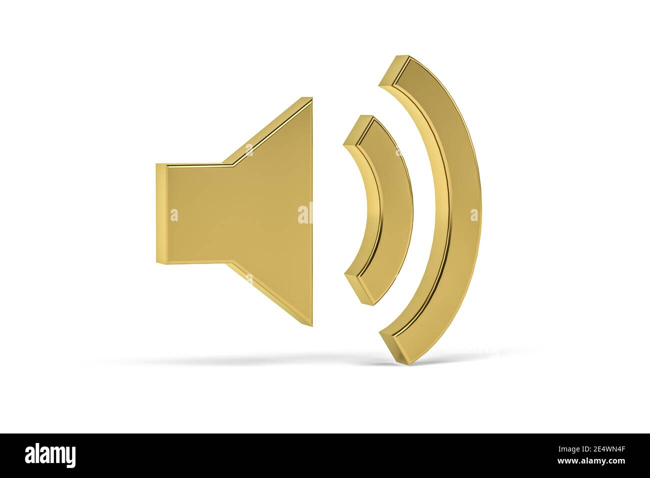 Golden 3d volume high icon isolated on white background - 3D render ...