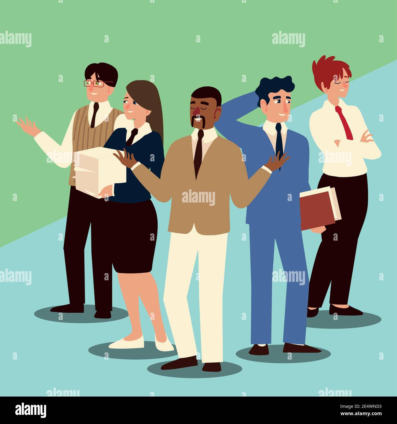 business people team group working characters female and male Stock ...