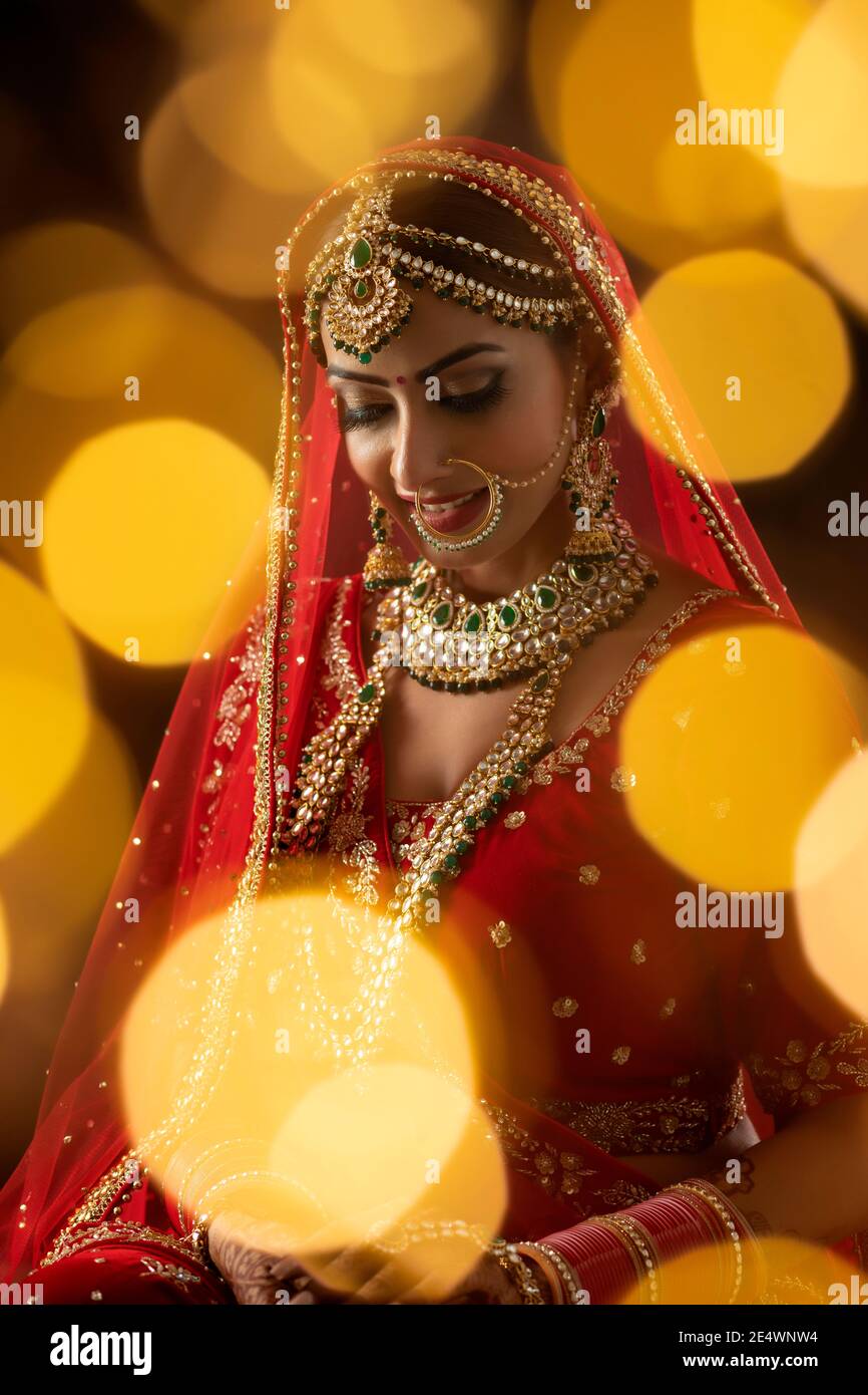Portrait of an Indian Bride Stock Photo - Alamy