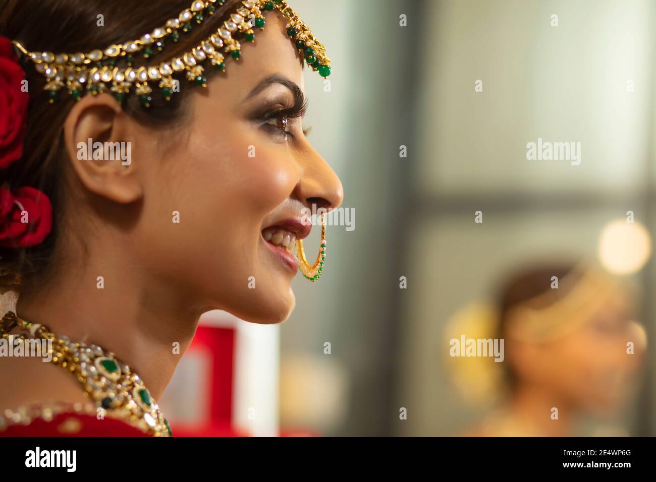 Indian bride profile hi-res stock photography and images - Alamy