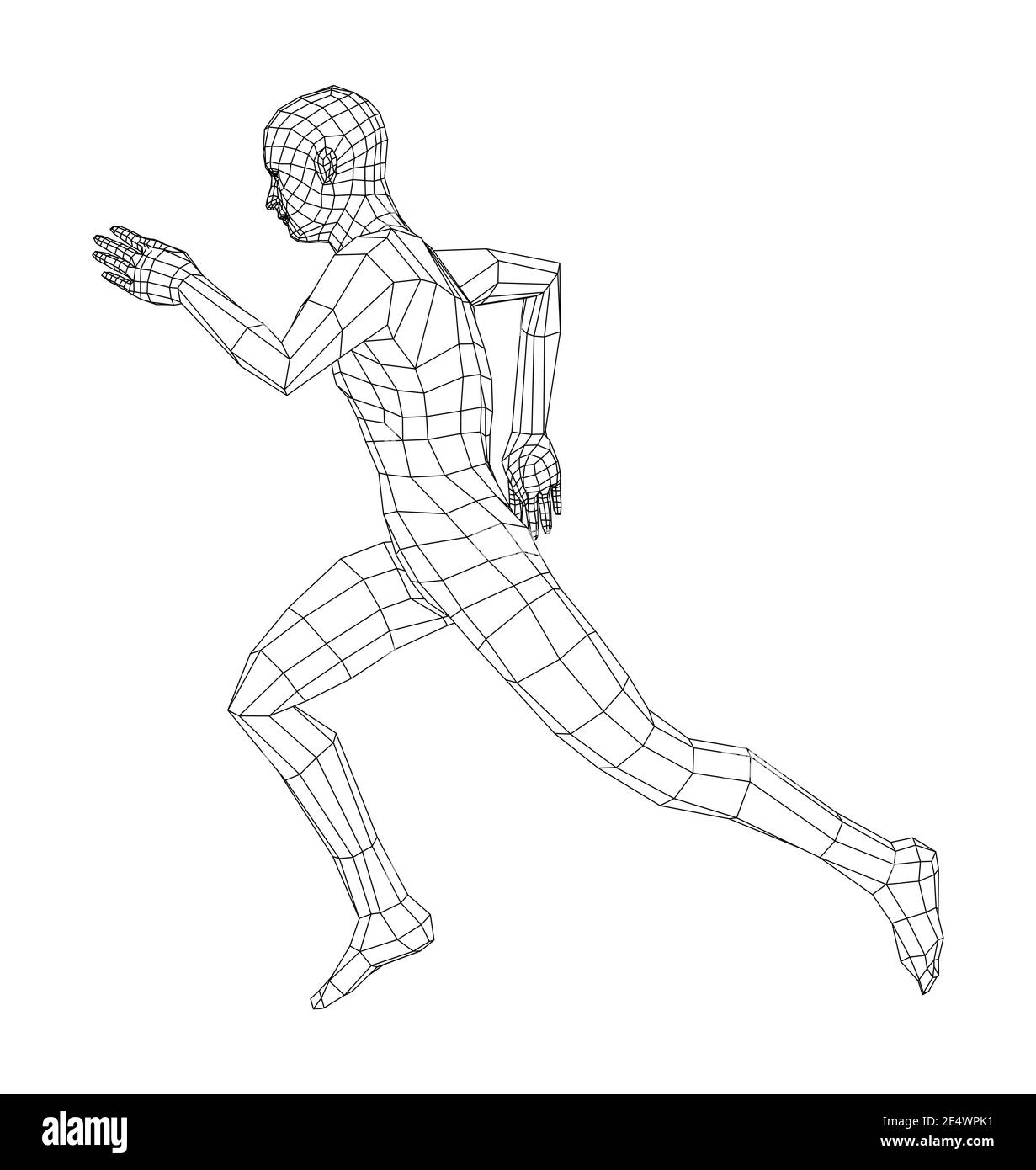Wireframe running man. Vector Stock Vector Image & Art - Alamy