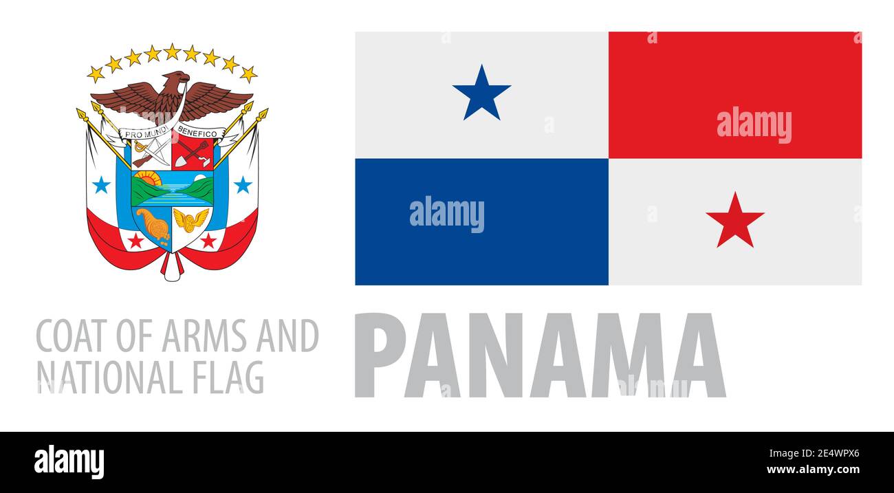 Vector set of the coat of arms and national flag of Panama Stock Vector ...