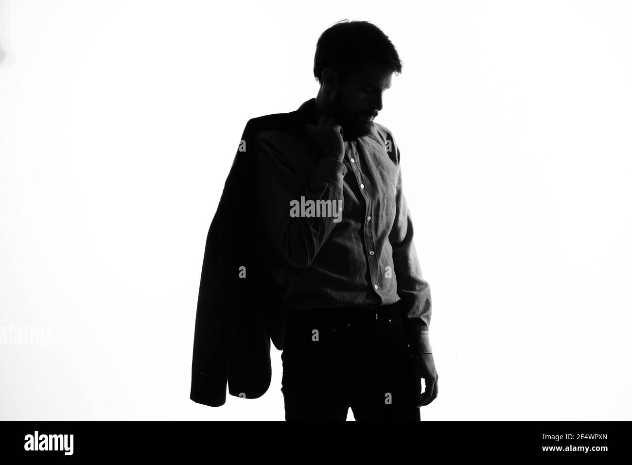 Man in dark suit back to camera hi-res stock photography and images - Alamy