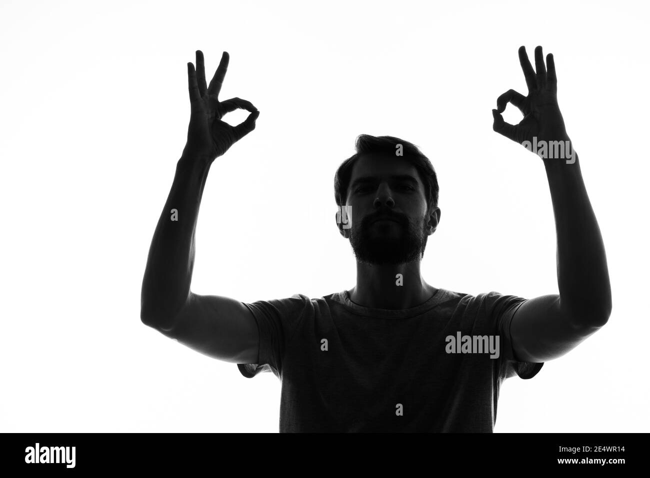 silhouette man portrait closeup cropped view white background Stock ...