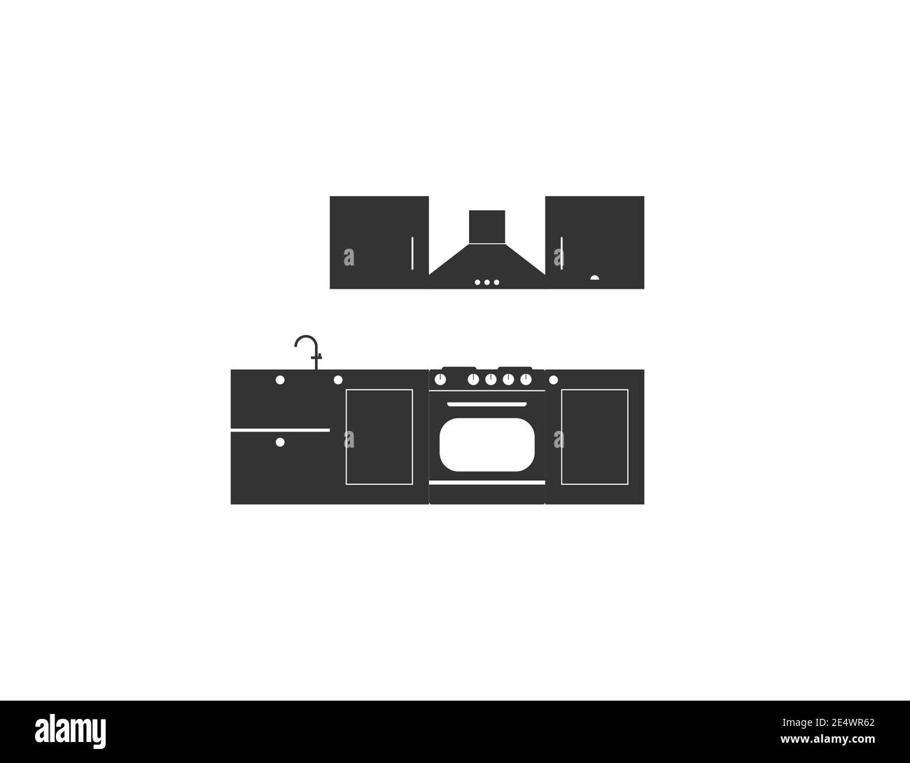Kitchen stove fridge icon Cut Out Stock Images & Pictures - Alamy
