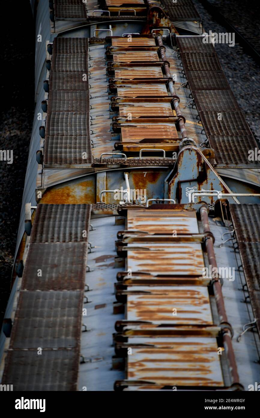 Wheat Grain Locomotive Train Wagons on Railway Line Stock Photo - Alamy