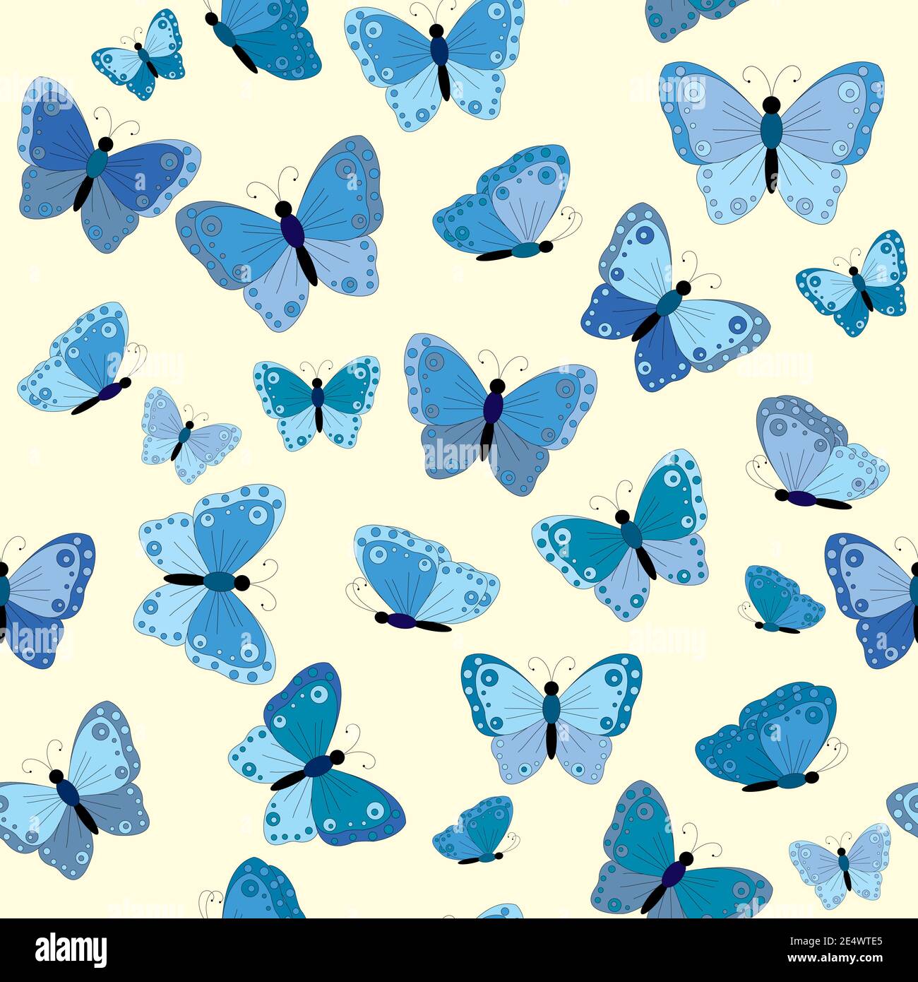 Blue butterflies seamless background Stock Vector Image & Art - Alamy