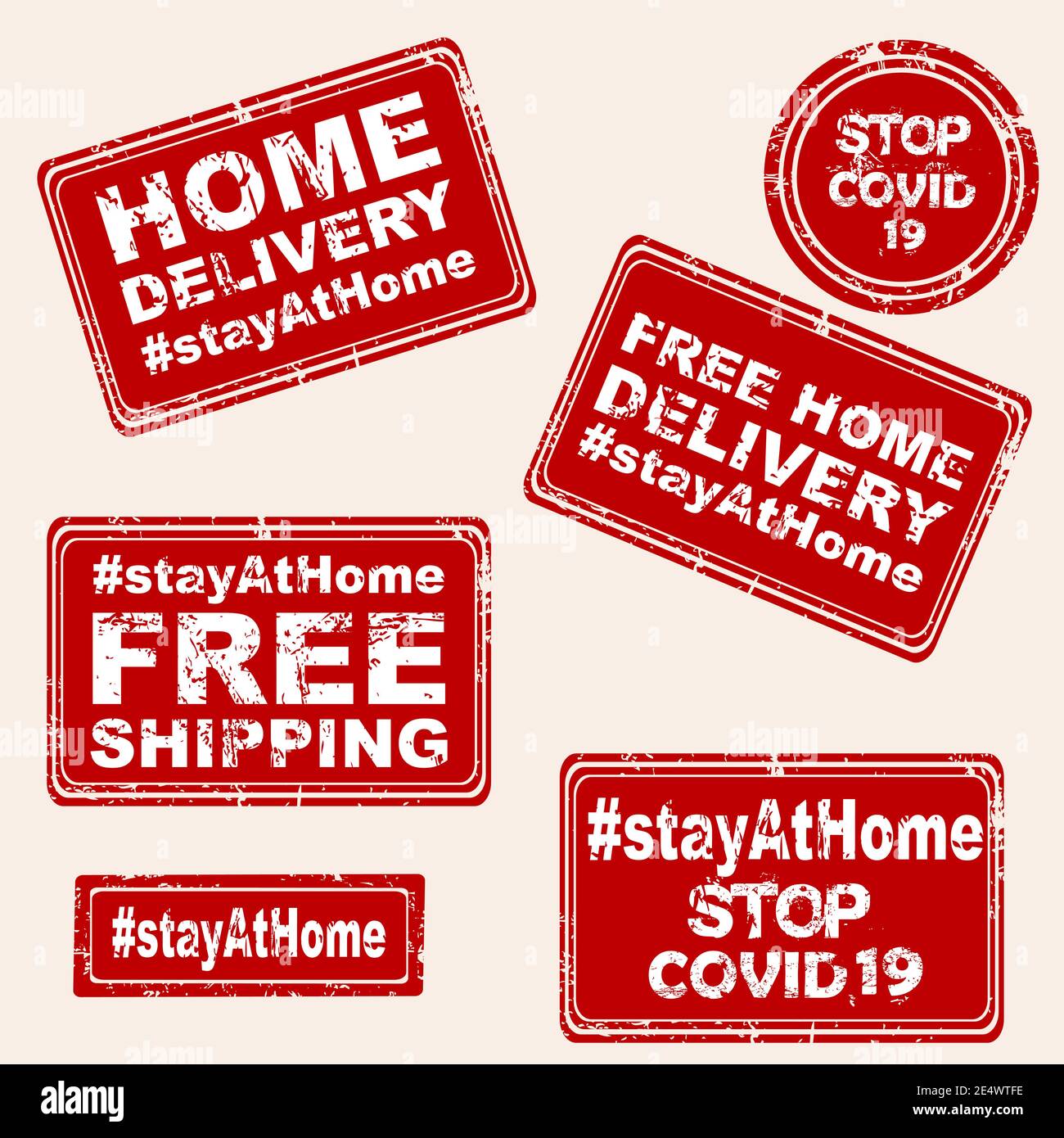 Stay at home rubber stamp hi-res stock photography and images - Alamy